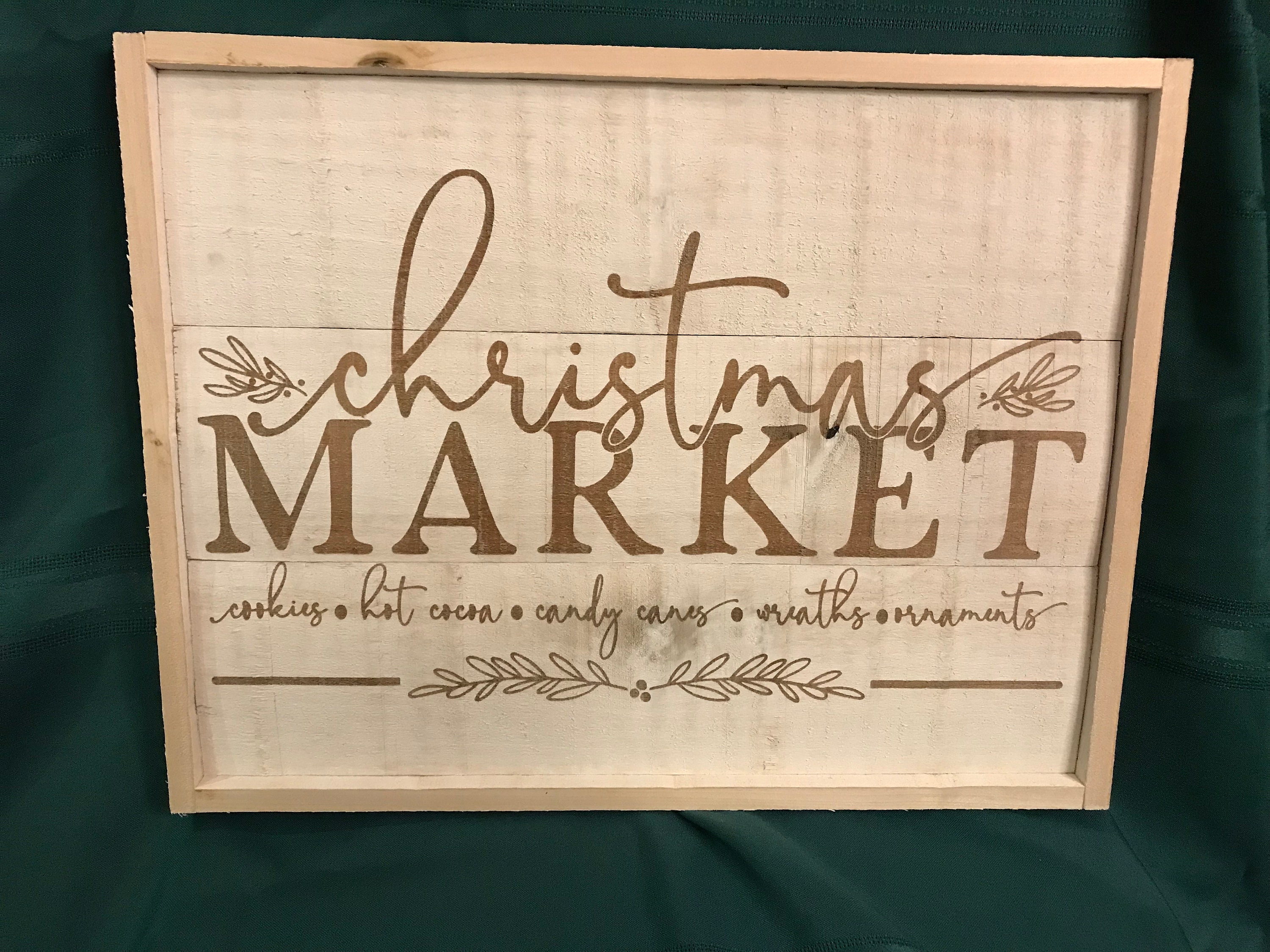 Rustic Christmas Market Wood Sign - Etsy