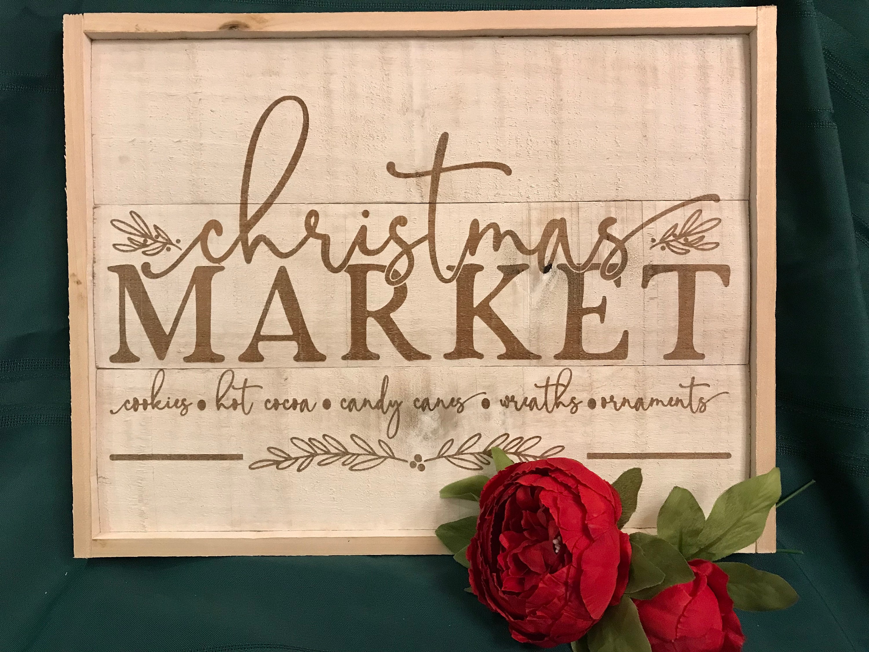 Rustic Christmas Market Wood Sign - Etsy