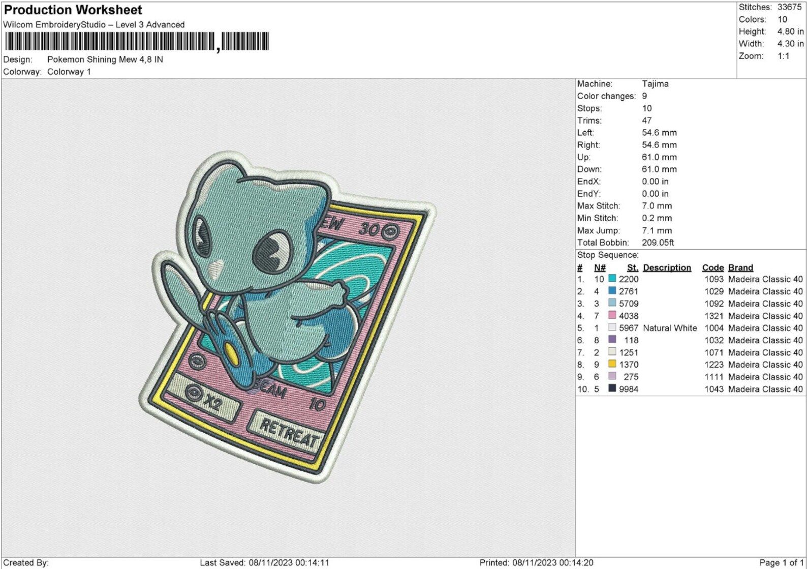 Shiny Mew - Embroidery Files - Etsy