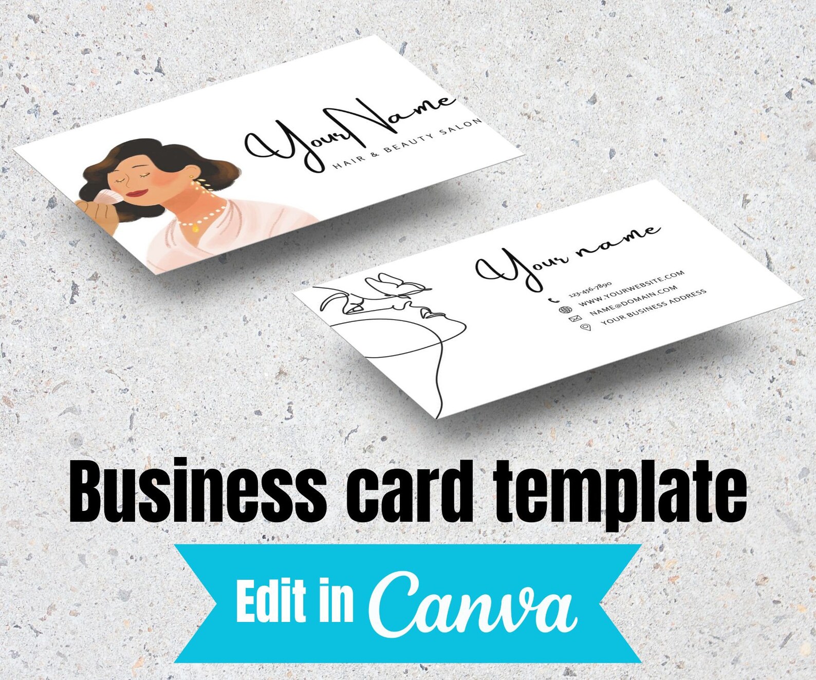 Beauty Salon Card Template Canva - DIY Business Card Template - Hair ...