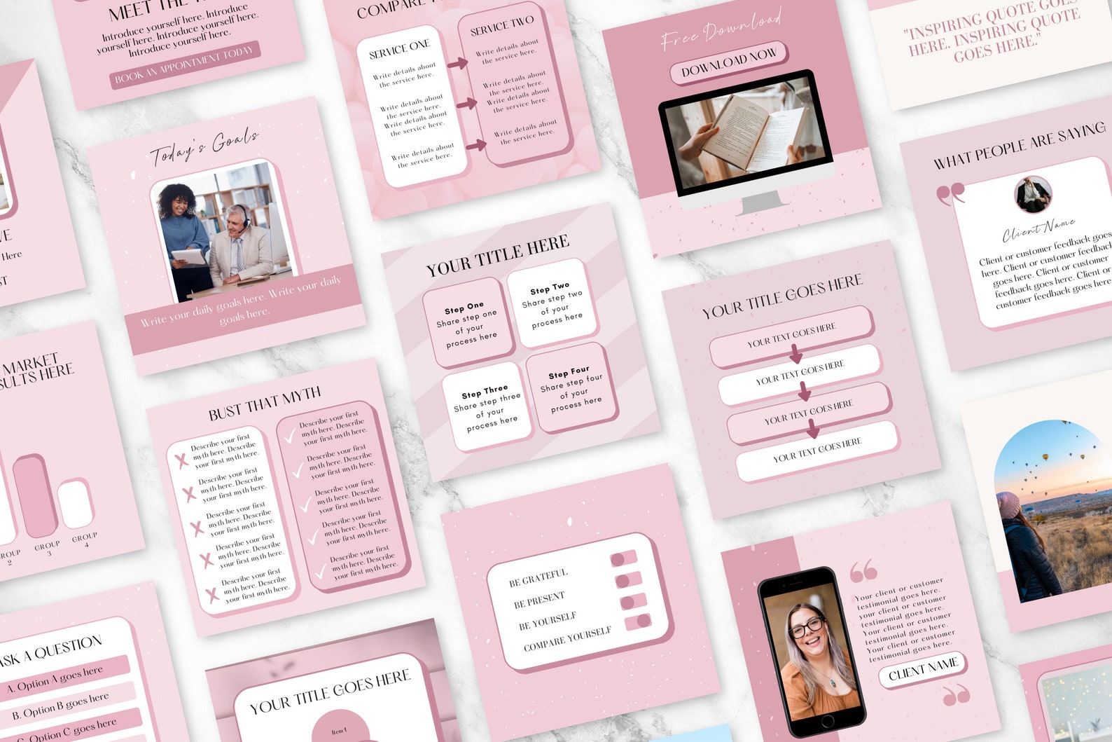 30 Entrepreneur Instagram Post Canva Templates | Business Coach Owner ...