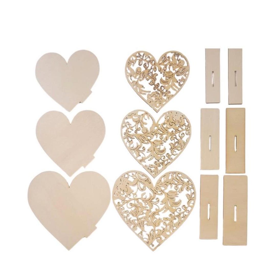 Filigree Hearts Wood Cutouts Kit - Filigree Hearts - Craft - Easy ...