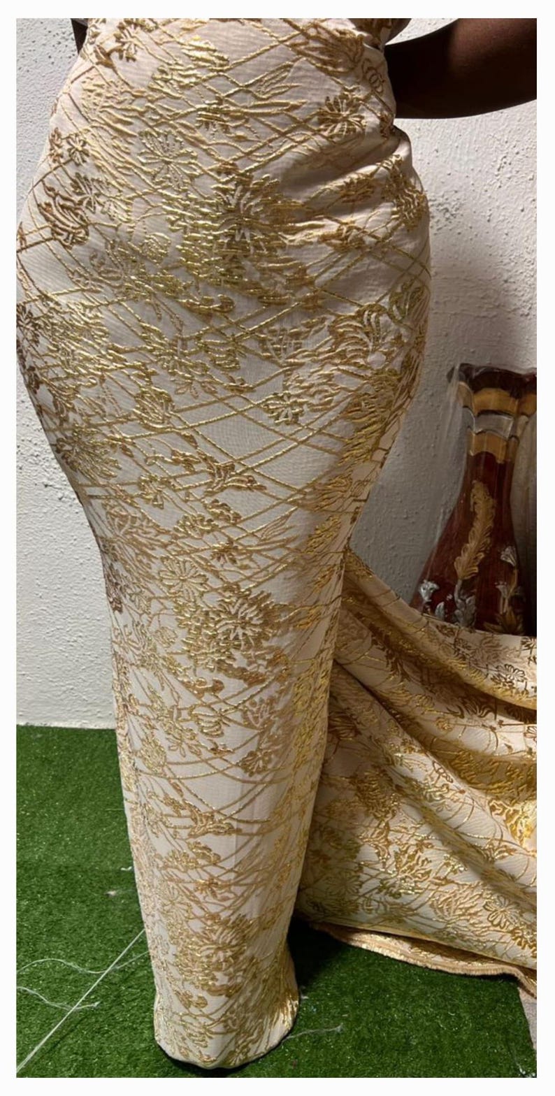 Made to Order Damask/mikado Half'nhalf Tie Belt Fitted Maxi Bubu. Free ...