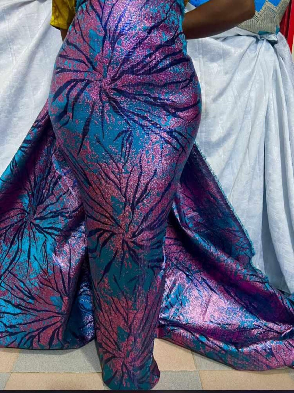 Made to Order Maxi Tie Belt Fitted Full Damask Brocade Bubu/agbada With ...