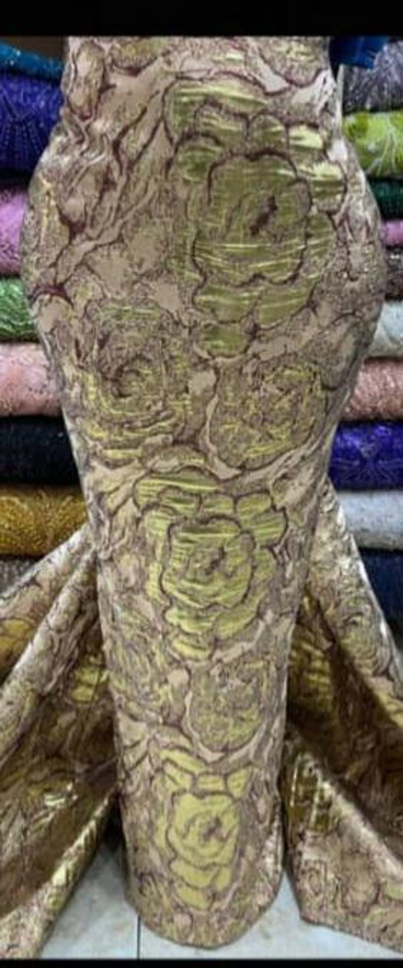 Made to Order Damask/mikado Half'n"half Tie Belt Fitted Maxi Bubu. Free ...