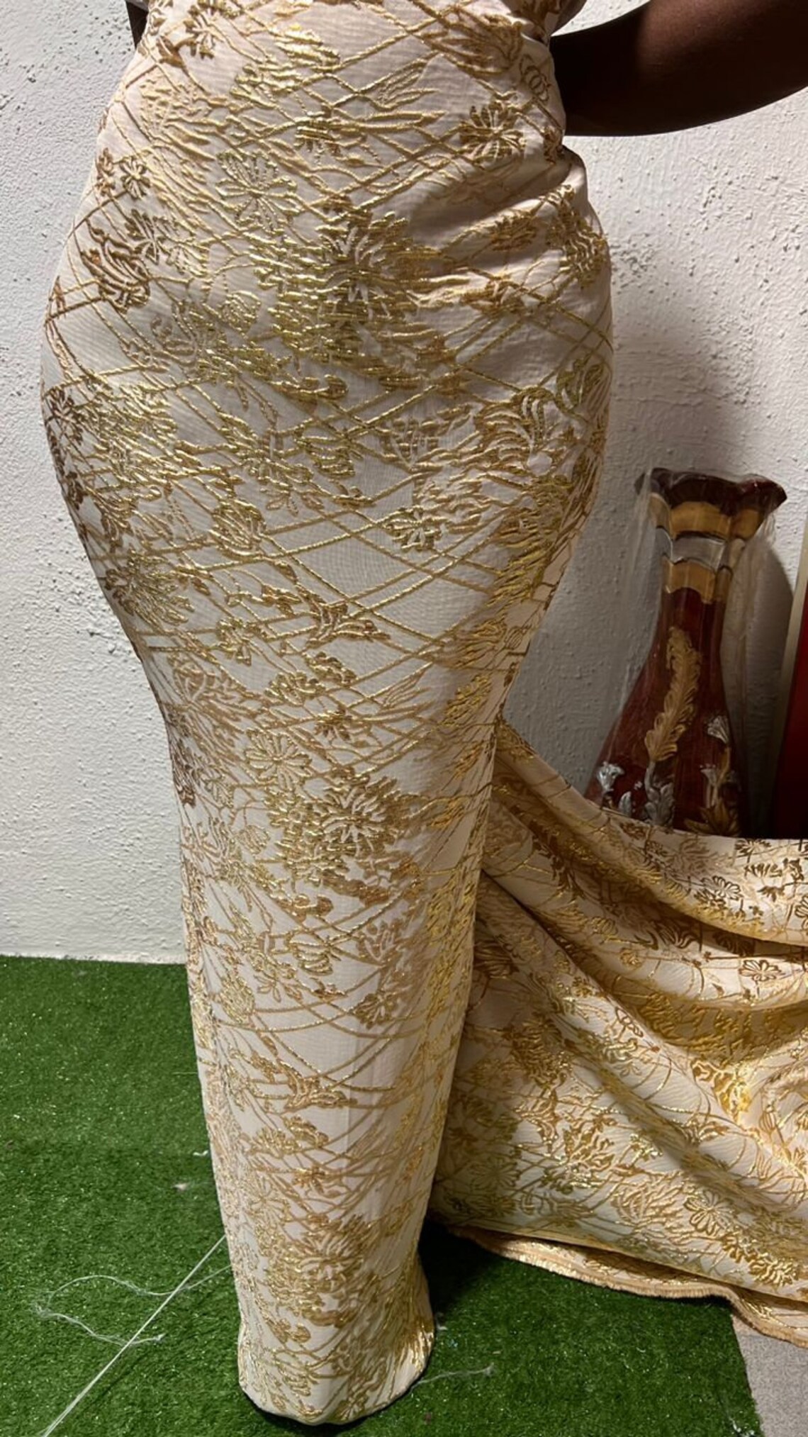 Made to Order Maxi Tie Belt Fitted Full Damask Brocade Bubu/agbada With ...