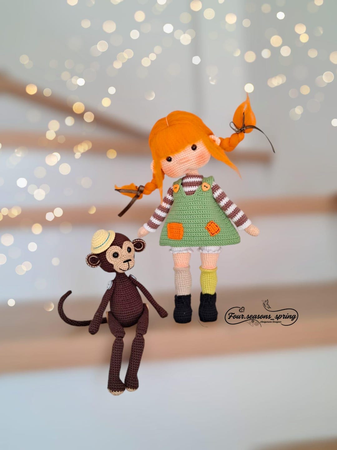 Pippi Longstocking&sipsi Crochet Knitting Doll Toy Ready Product - Etsy