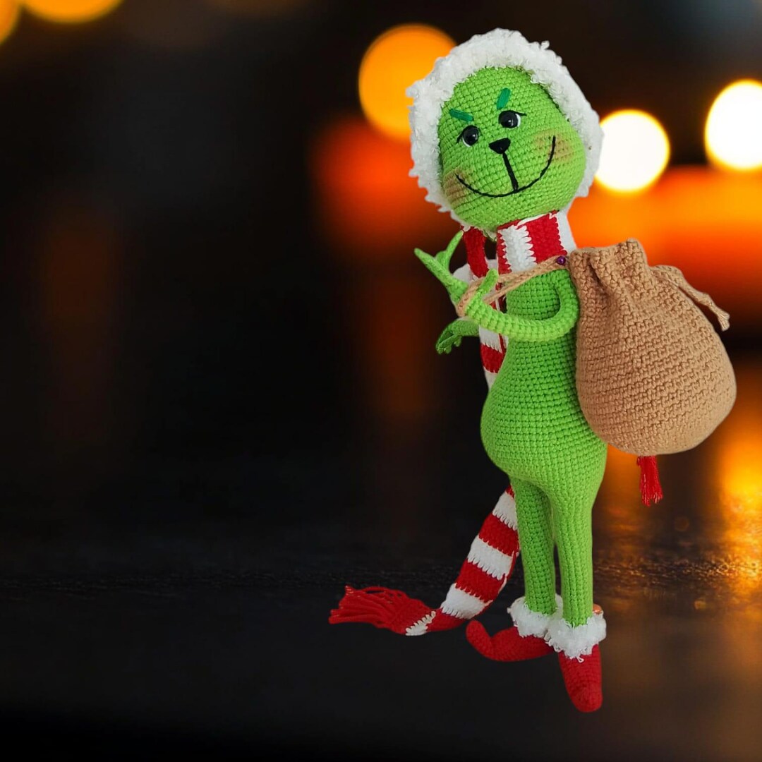Grinch Crochet Knitting Doll Toy Ready Product - Etsy