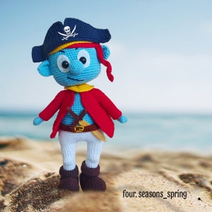 PIRATE SMURF Toy Doll Crochet Pattern in English Language - Etsy