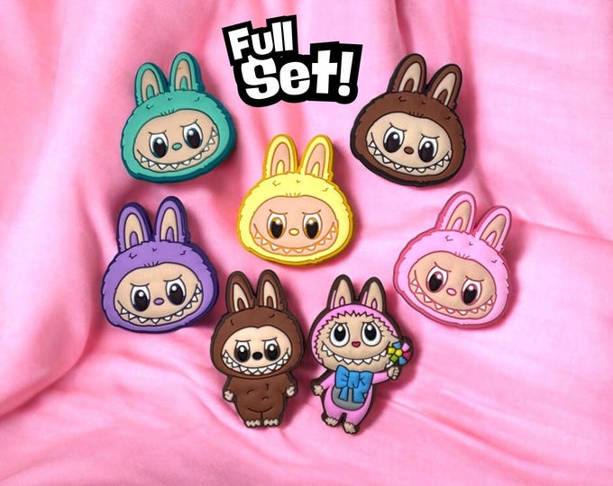 Labubu Croc Charm Bundle, Plush Kawaii Bunny Shoe Badges Jibbitz, Clogs ...