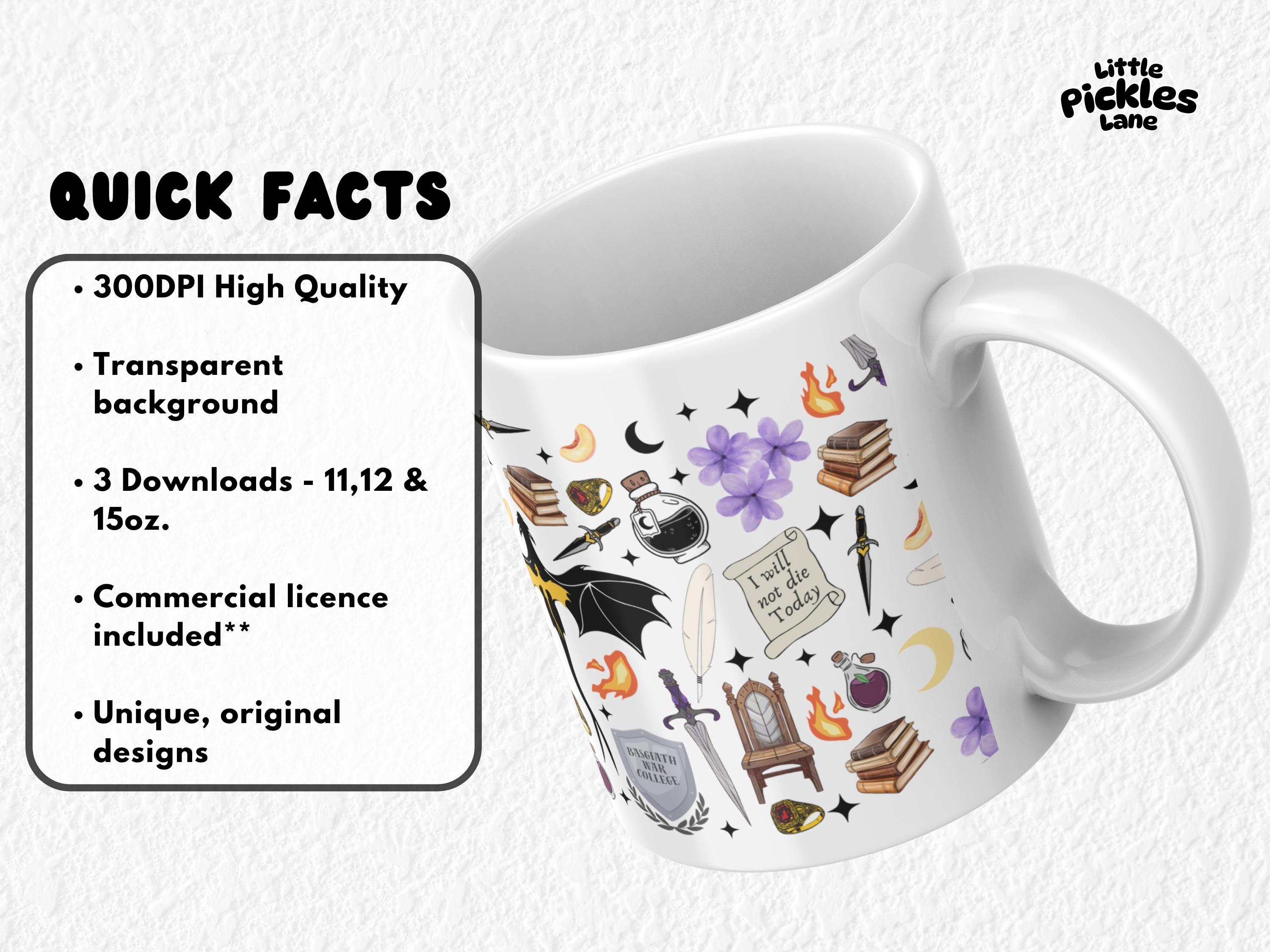 Fourth Wing Sublimation Mug Wraps PNG, Coffee Mugs Designs, Tea Cup ...