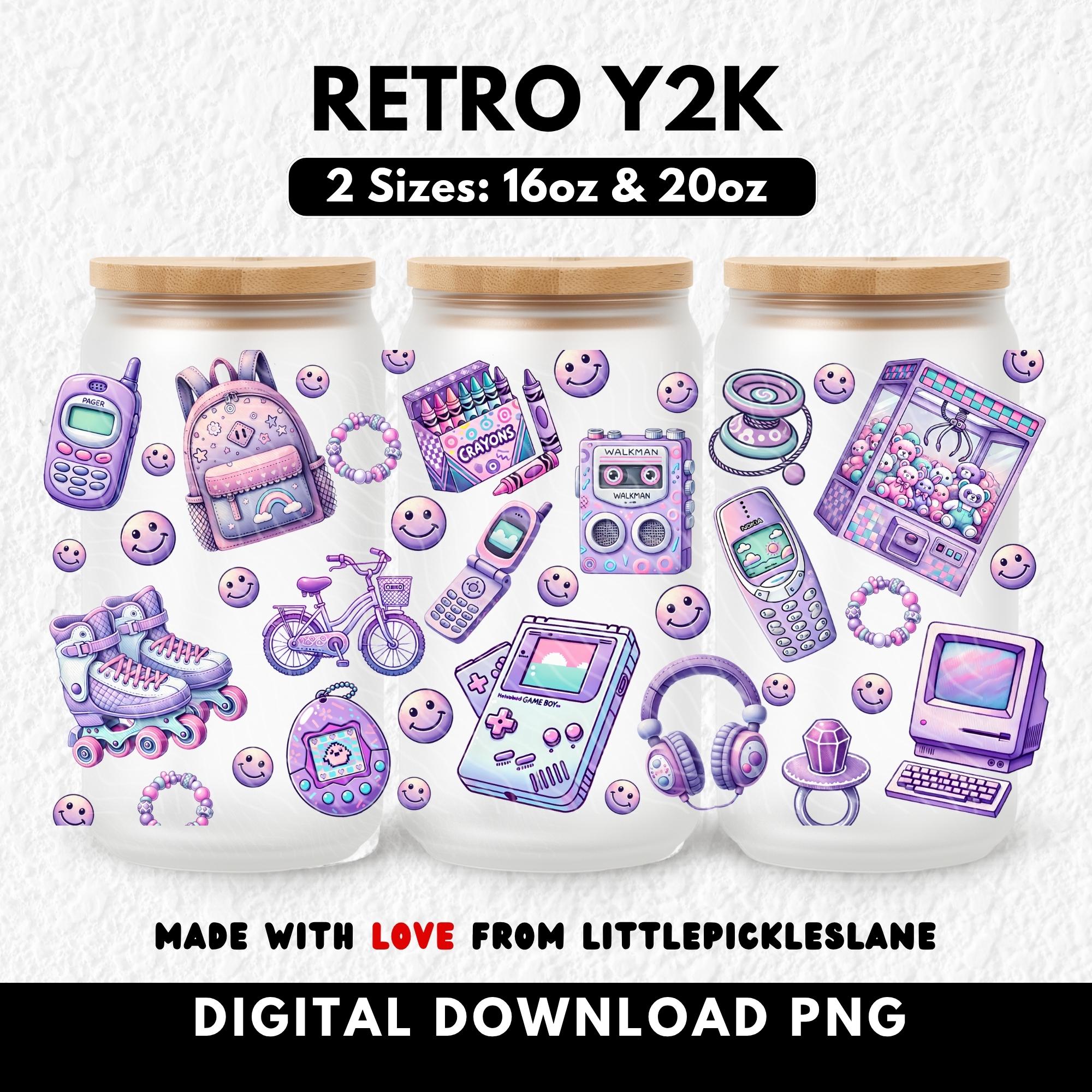 Retro 90s Nostalgia, 16oz Glass Can Wrap, 20oz Libbey Beer Glasses ...
