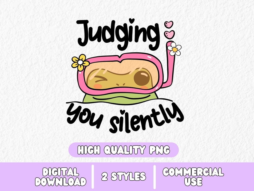 Judging You Silently Png | Trendy Stickers Png | Funny Frog Digital ...