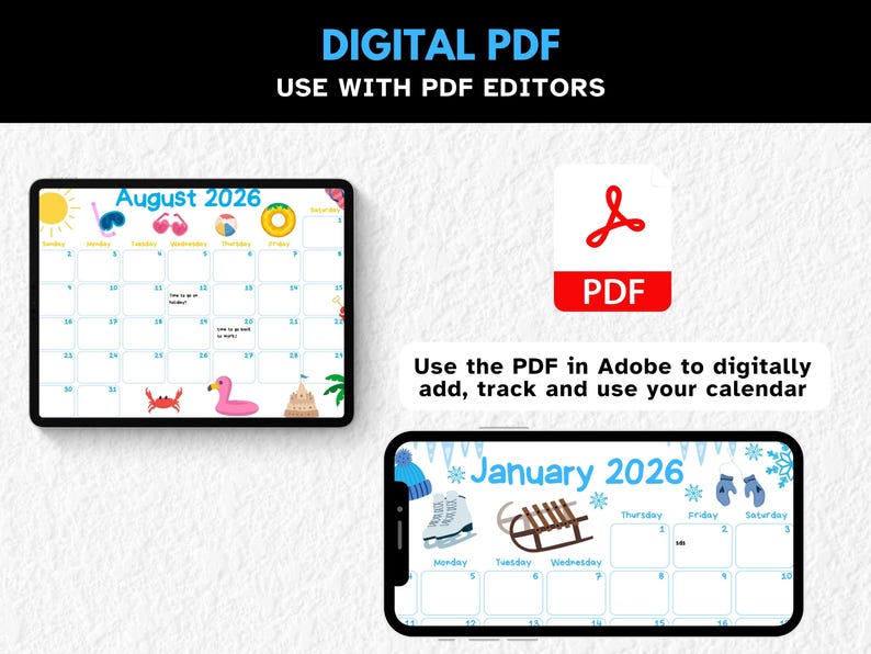 2026 Calendar Printable Monthly Calendars Canva Editable Template Desk ...