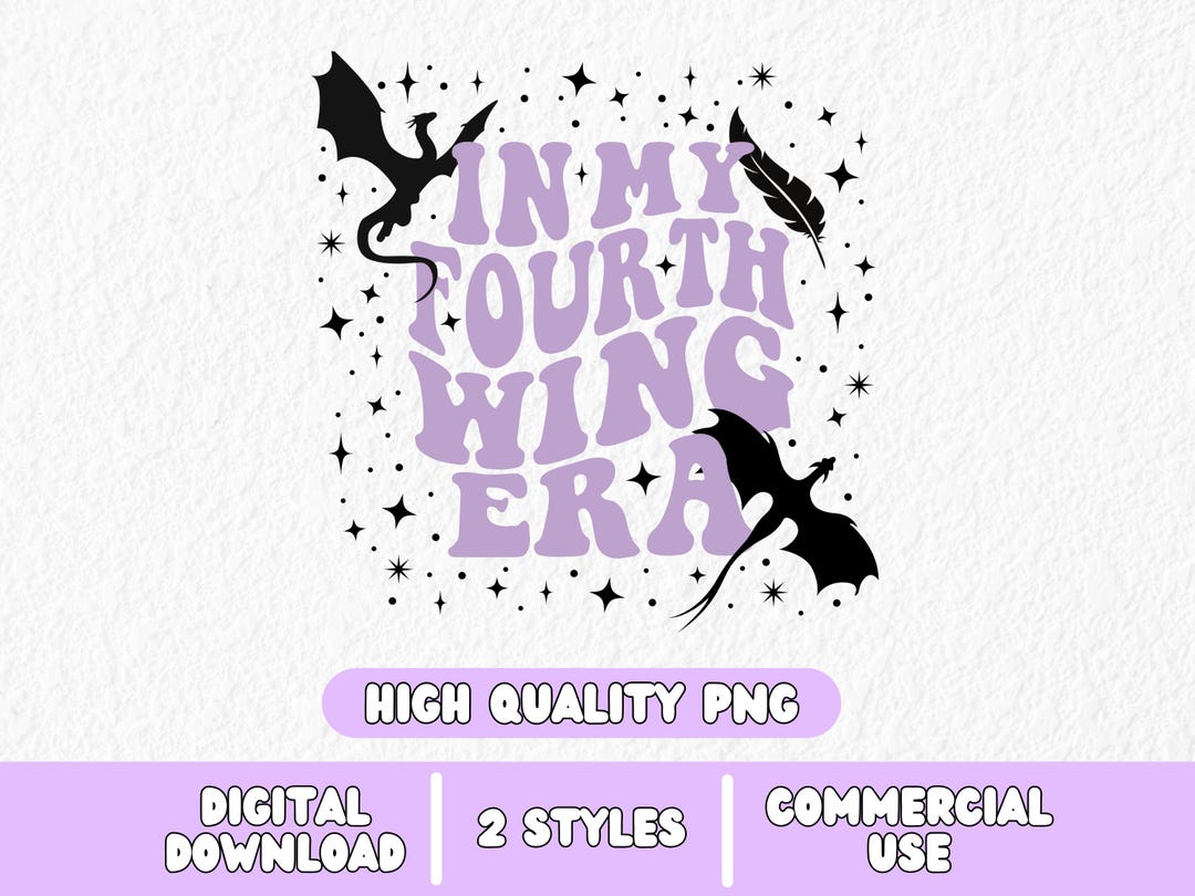 Fourth Wing Era Dragon PNG: Bookish Trendy Sticker (digital Download ...
