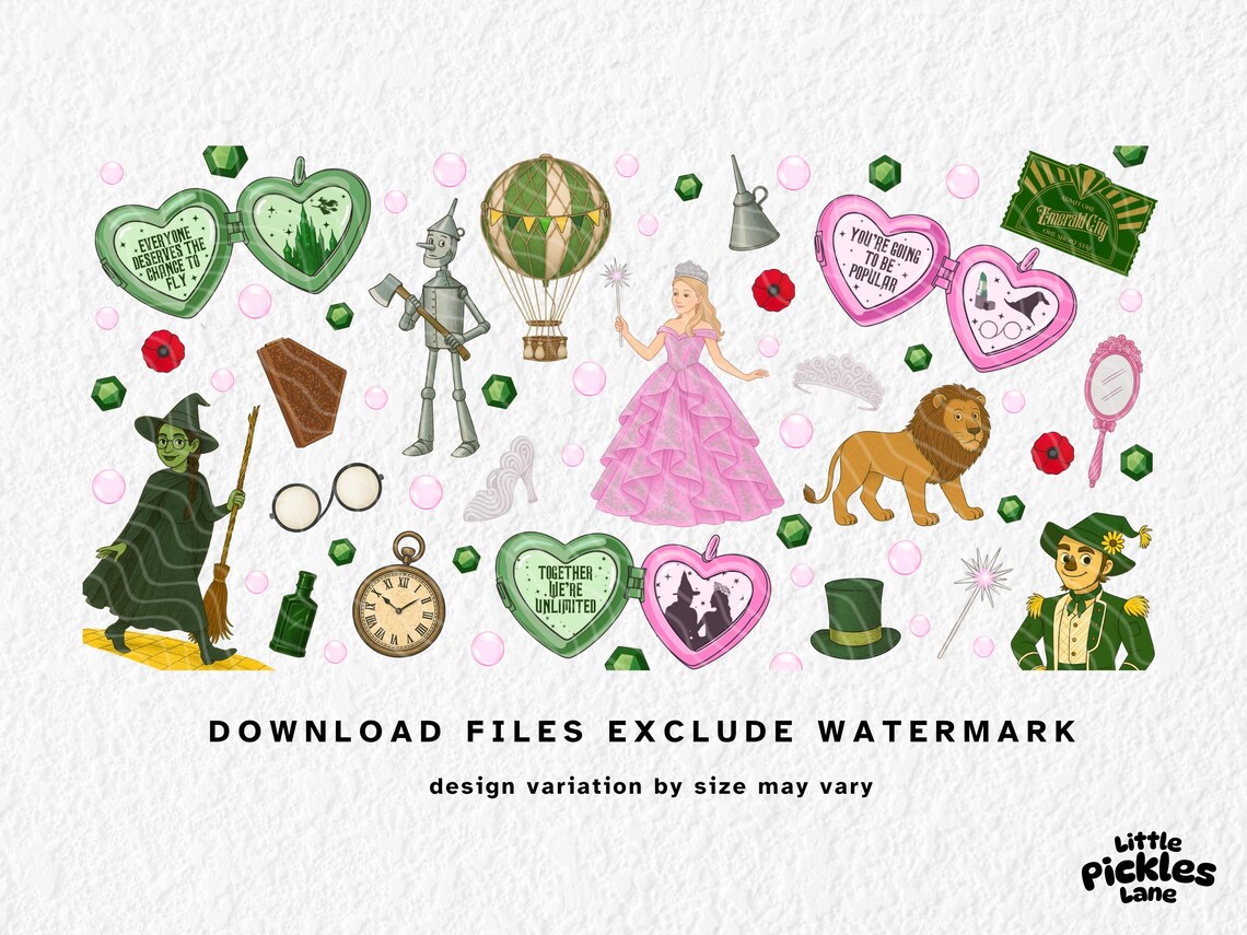 Wicked Mug Wrap Sublimation PNG, Coffee Cup Mugs, Elphaba & Glinda ...