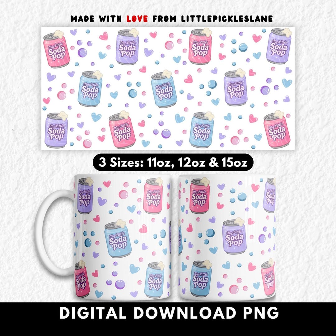 Soda Pop Kpop Sublimation Mug Wraps, Cup Wraps PNG Design (digital ...
