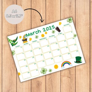 2025 Calendar Printable, Wall Calendar PDF, Cute Kids Calendar ...