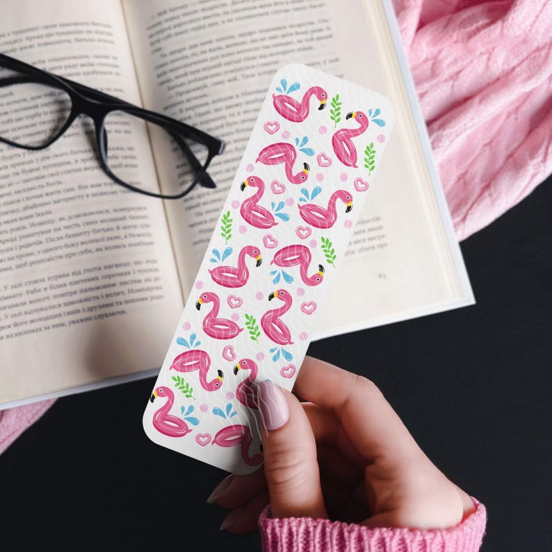 Flamingo Bookmark PNG Readers Design, Pink and Cute Printable ...