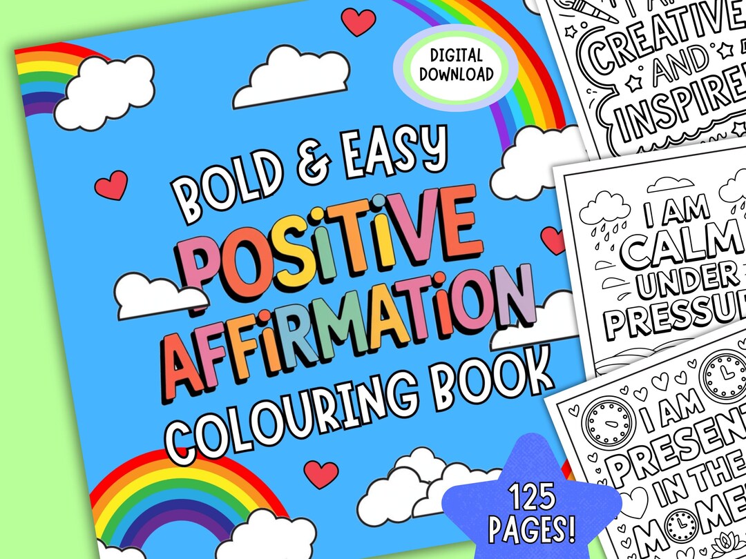 Bold and Easy Anxiety Coloring Book | Mental Health Affirmations ...