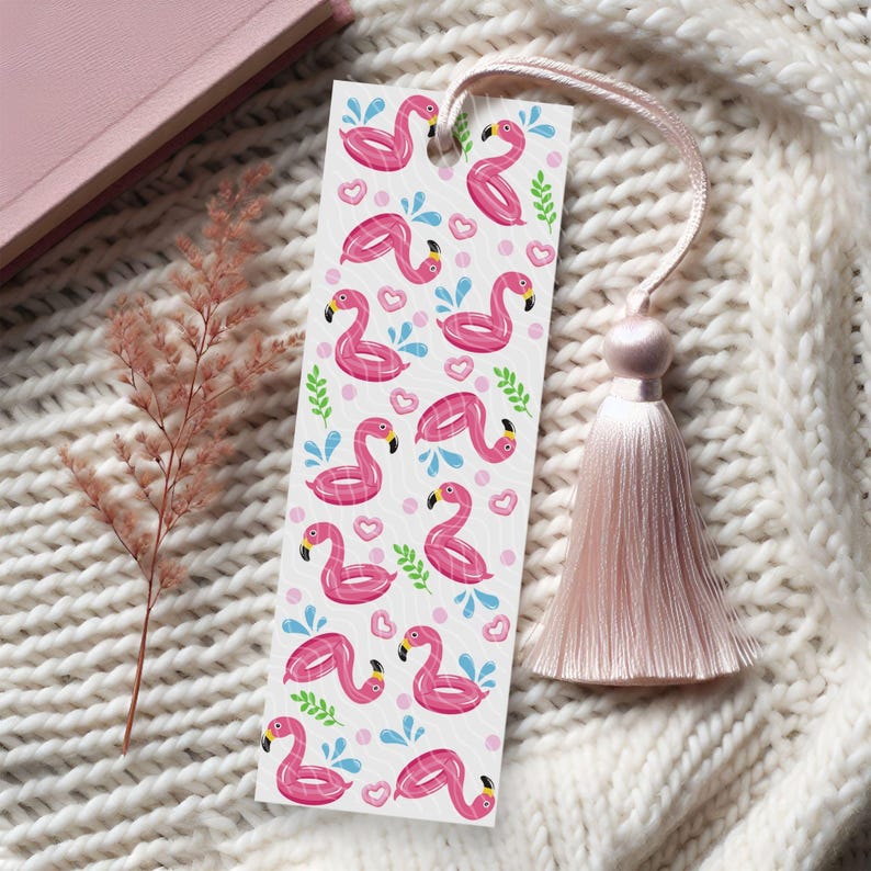 Flamingo Bookmark PNG Readers Design, Pink and Cute Printable ...