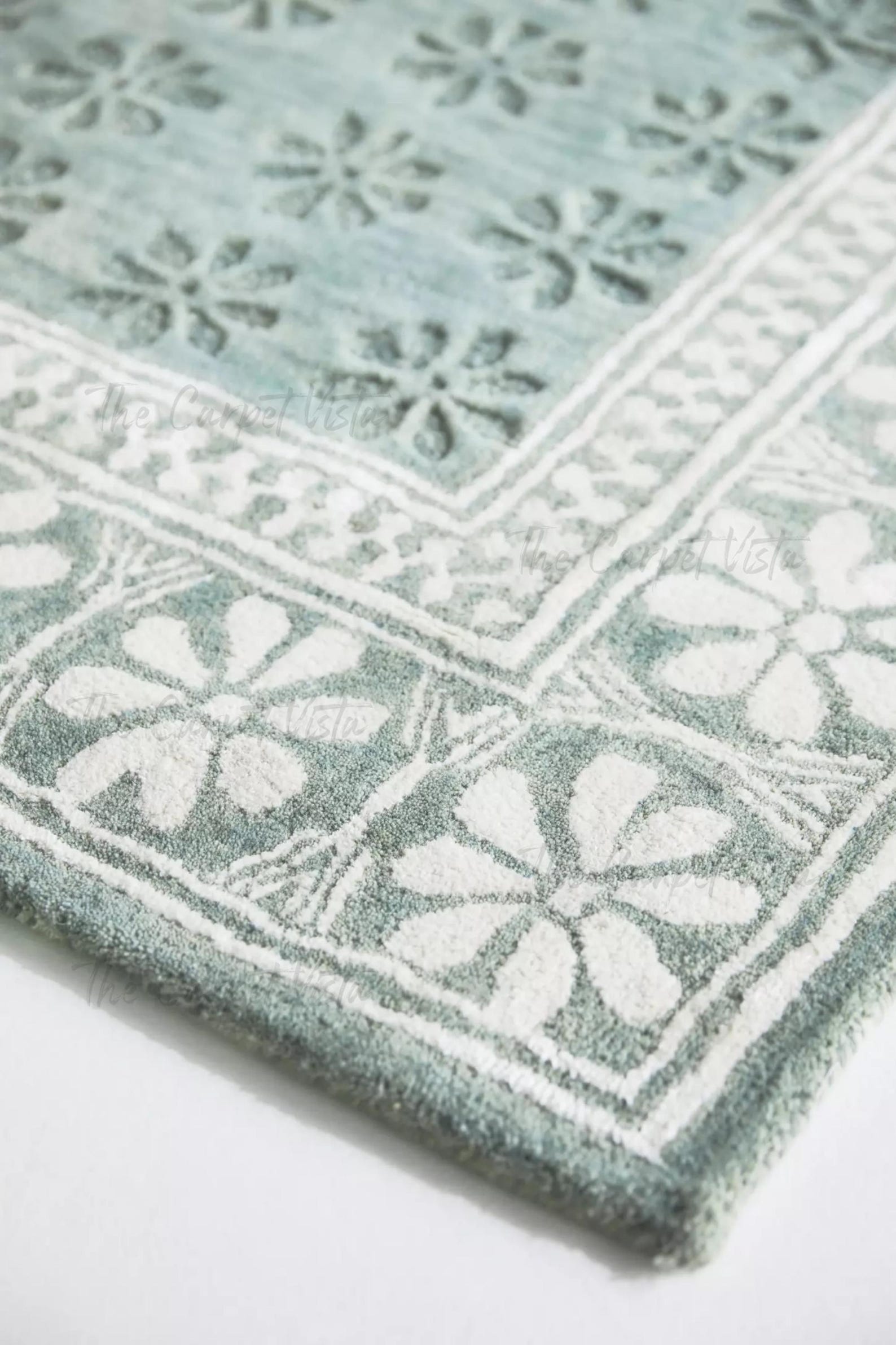Hand Tufted Daisy Rugs Modern Luxury Pattern Green Color Tufted Rug ...