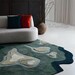 Irregular Shape Rug Green 3 Pile Luxury Pattern Custom Rug 100%handmade ...
