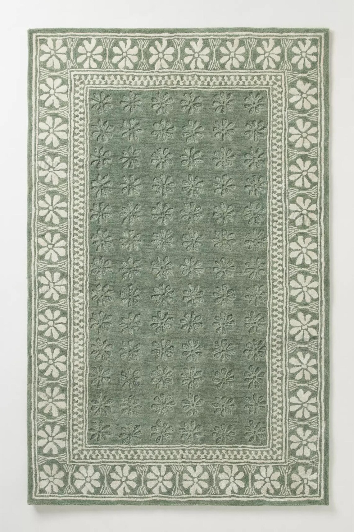 Hand Tufted Daisy Rugs Modern Luxury Pattern Green Color Tufted Rug ...