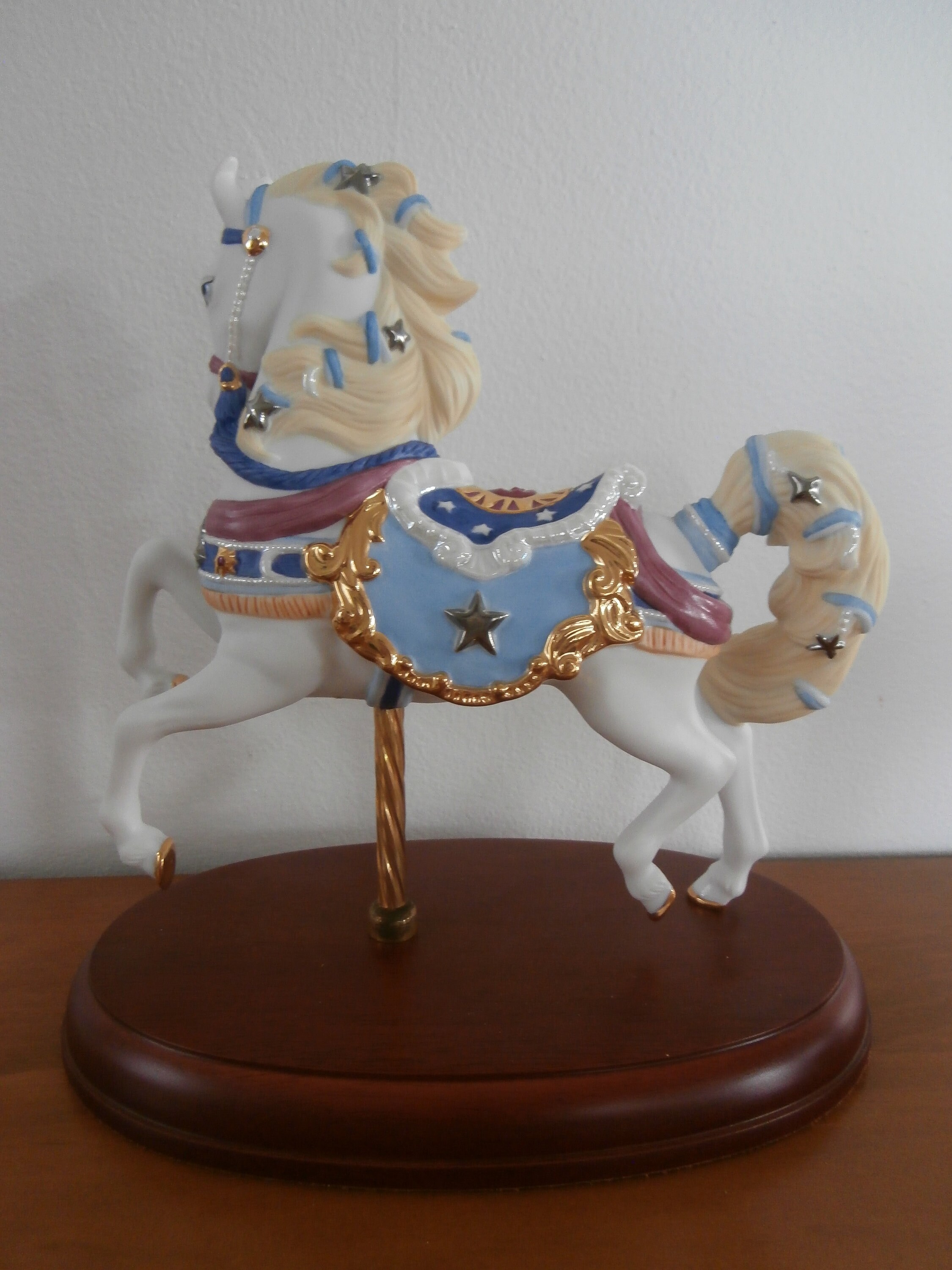 Lenox Celestial Carousel Horse Figurine Sculpture 24K Gold Wood Base ...