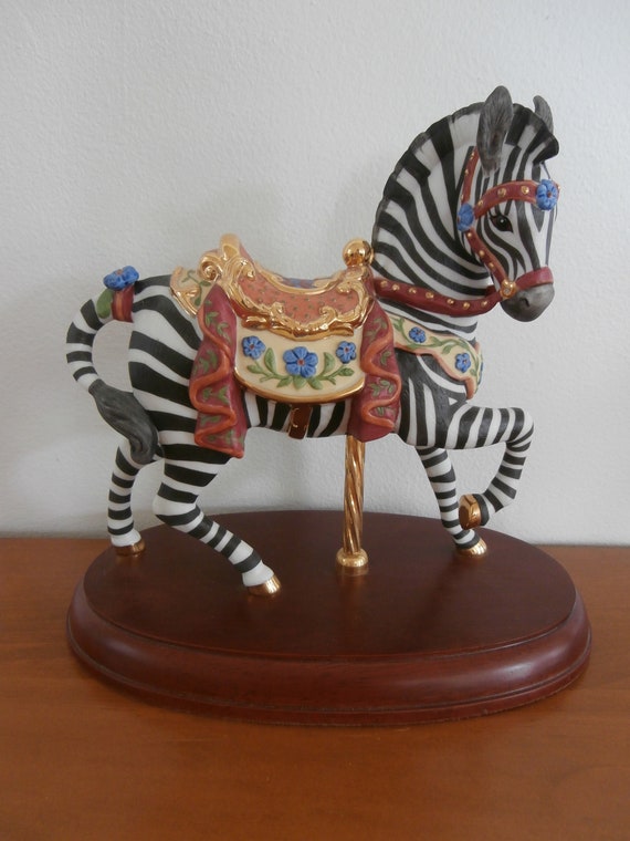 Lenox Carousel Zebra Animal Figurine Sculpture 24K Gold Wood - Etsy