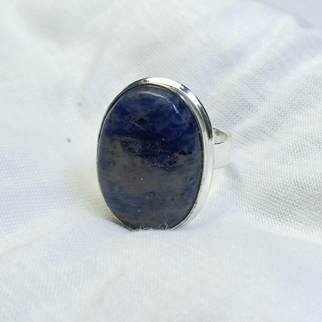 Handmade Lab Sodalite Sterling Silver Ring: Simple Fashion Jewelry ...