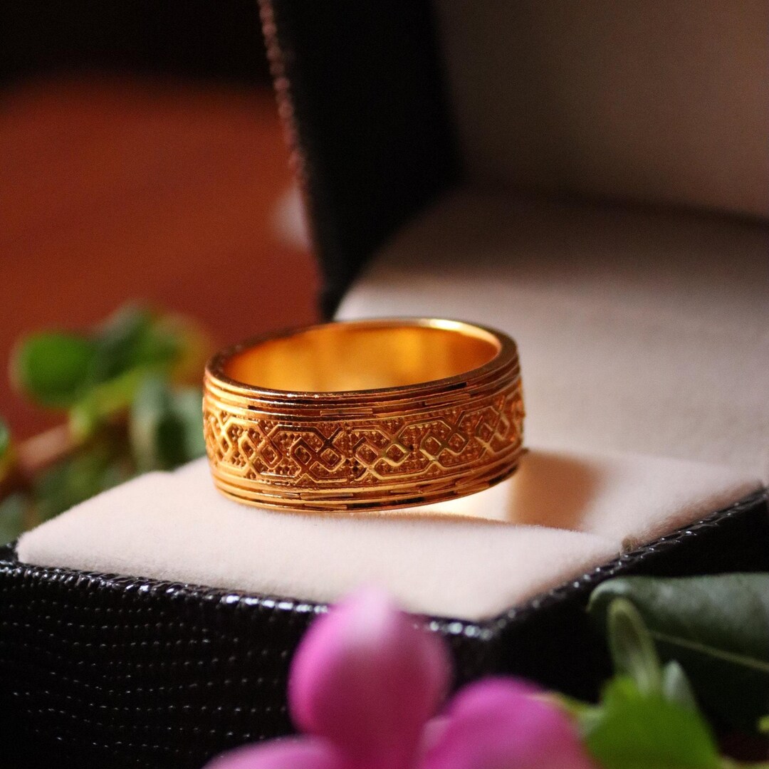 Eternity Ring, Brass Ring, Vintage Ring, Gold Plated, Men's Ring ...