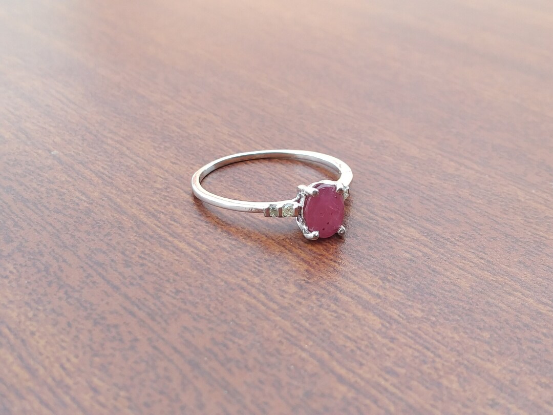 Natural Red Blood Quartz Ring, Red Gemstone Ring, 925 Silver Ring, Ring ...