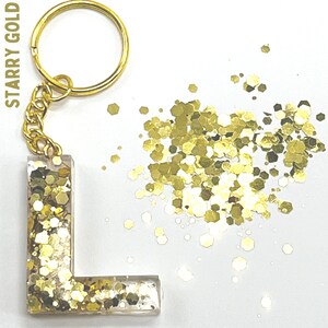 Personalised Glitter Keychain Gift, Custom Initial Letter, Name Key ...