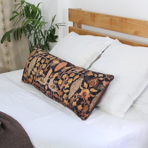 Bird Print Lumbar Pillow Cover | 14x40 Mud Cloth Inspired Cushion ...