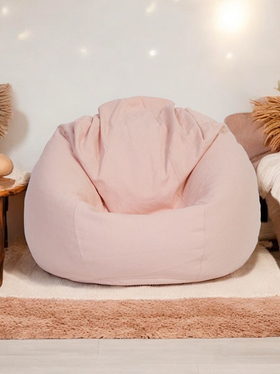 Soft Stylish and Sustainable Bean Bag Cover Peach Cotton Bean Bag Cover Durable Bean Bag Cover Soft Floor Bean Bag Gift for Home Etsy
