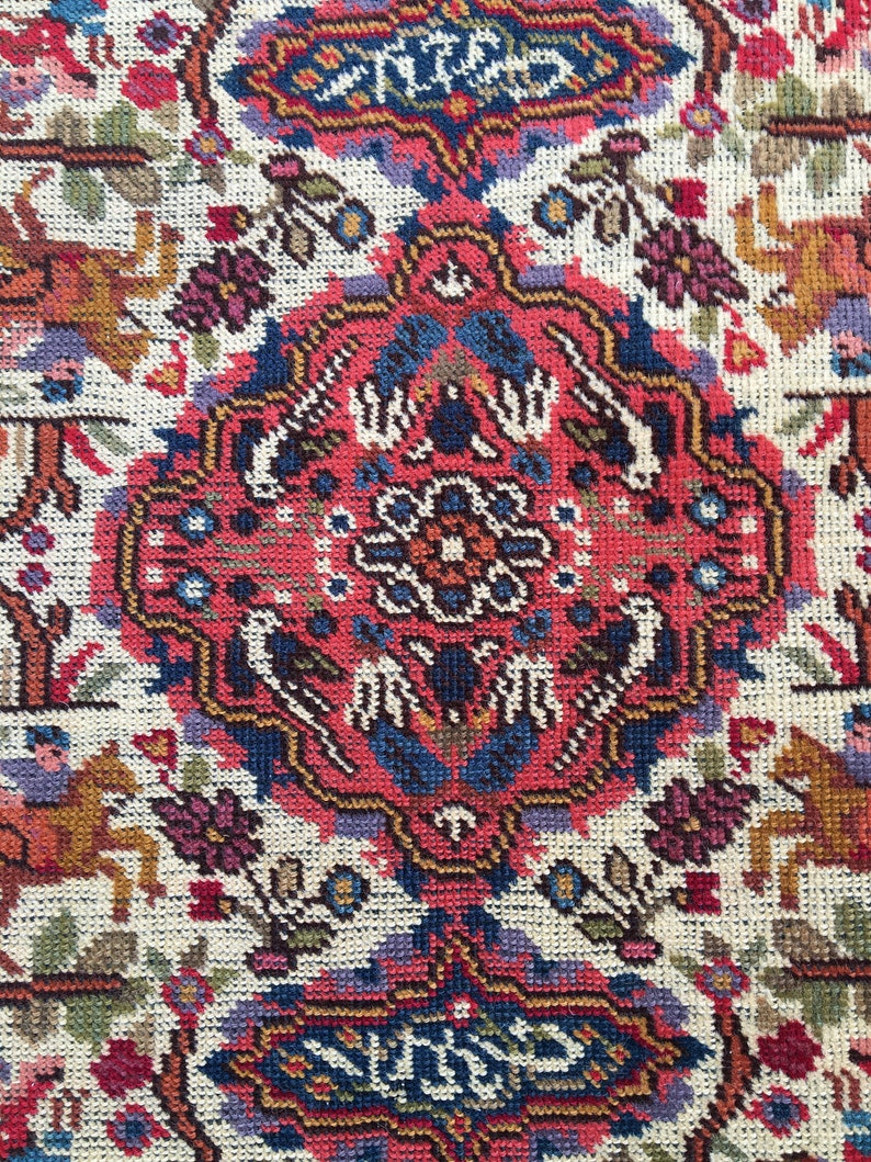 Vintage Persian 3x4 Rug, Handmade Antique Rug, Area Carpet, Farmhouse ...