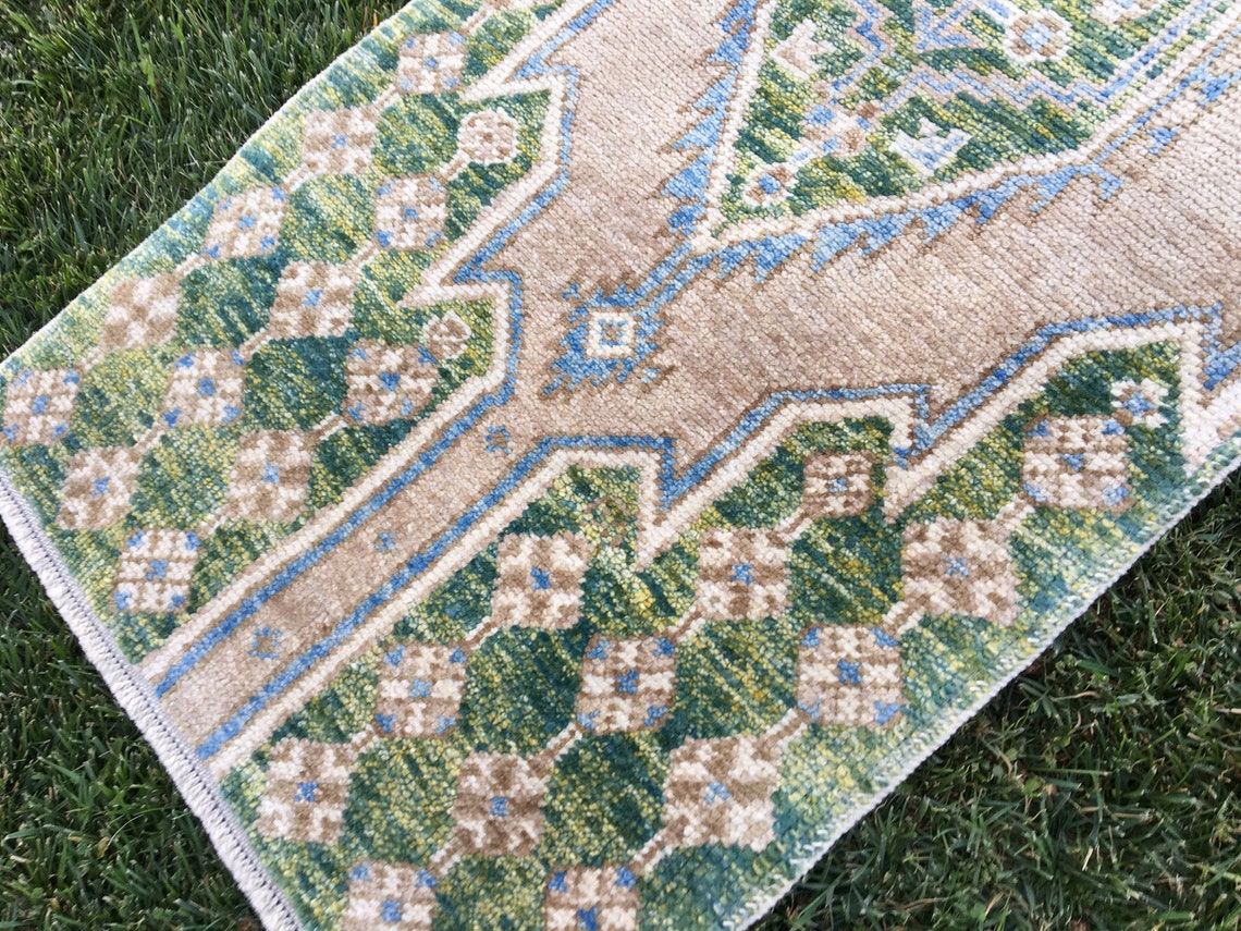 Oushak Runner Rug Turkish Rug Runner Green Wool Runner - Etsy