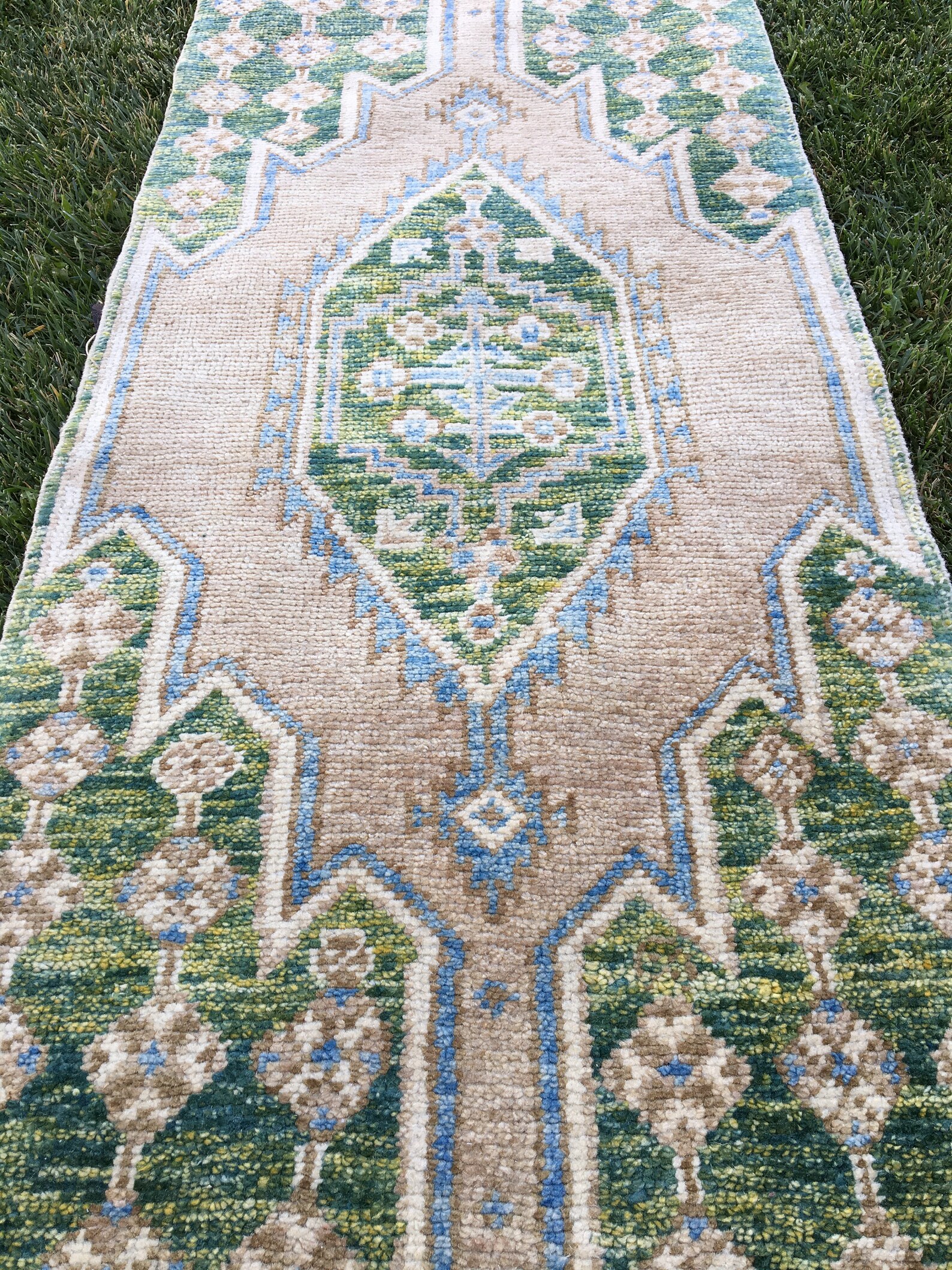 Oushak Runner Rug Turkish Rug Runner Green Wool Runner - Etsy