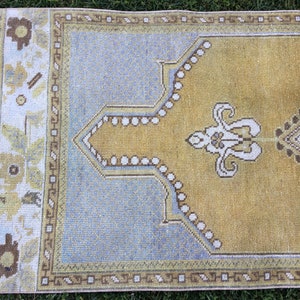 Oushak Runner Rug, Turkish Rug Runner, Green Wool Runner, Handmade Rug ...