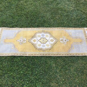Oushak Runner Rug, Turkish Rug Runner, Green Wool Runner, Handmade Rug ...