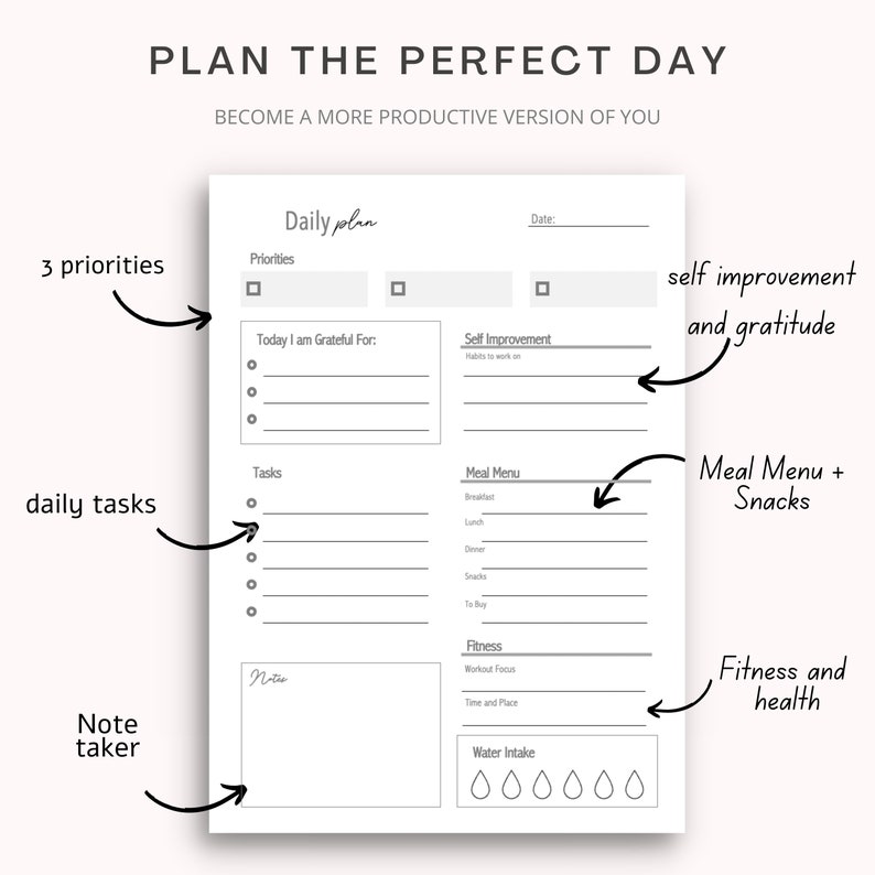 Daily to Do List Planner Printable PDF Insert Priority/task - Etsy