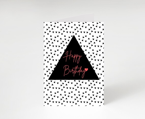 Birthday Cards Triangle Birthday Cards Cute Birthday Cards - Etsy