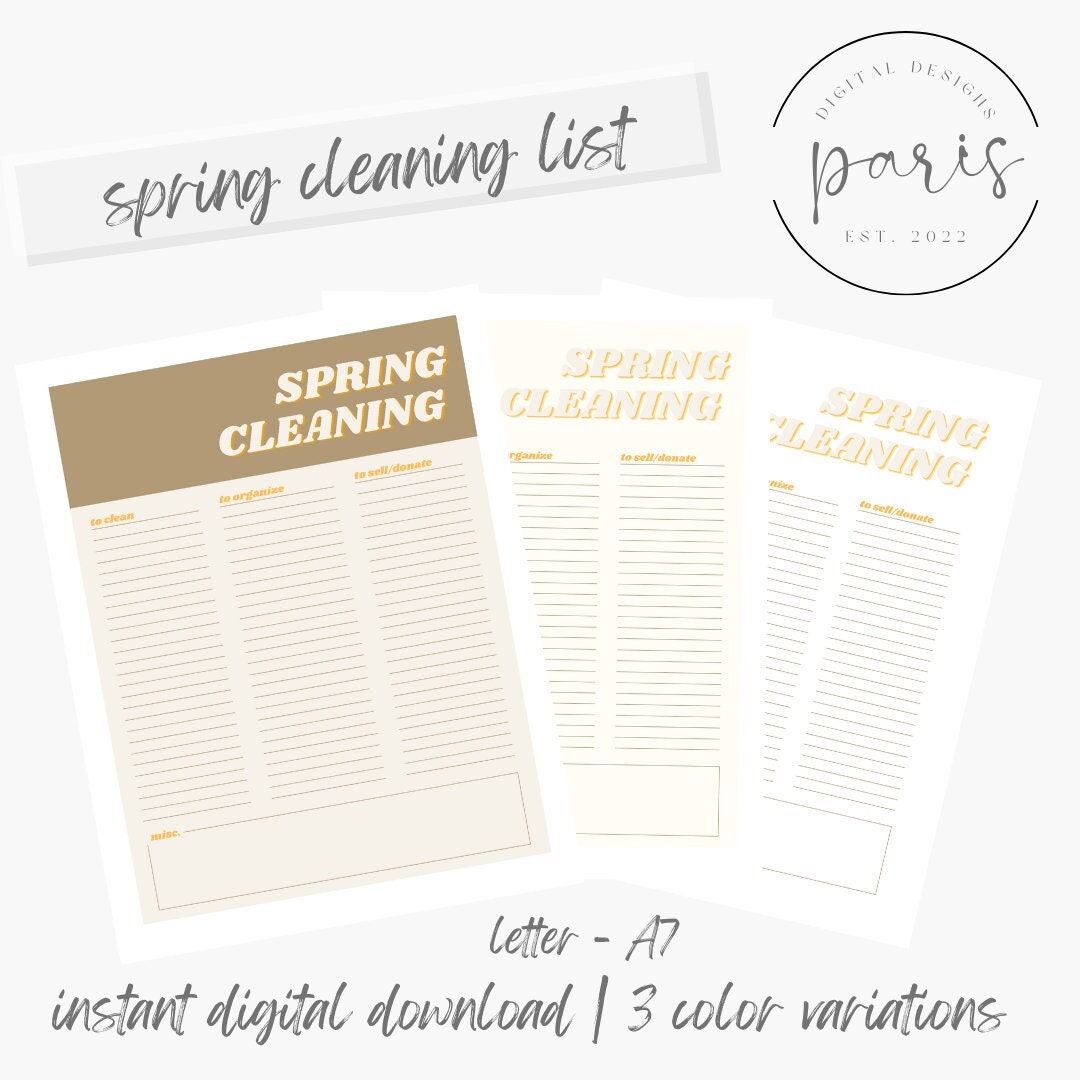 Spring Cleaning Planner | Cleaning Productivity | Spring Cleaning To-do ...