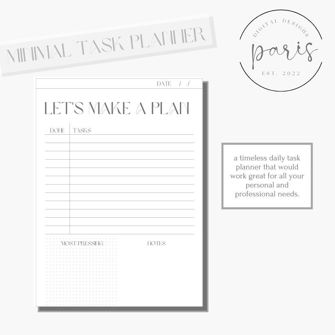 Let's Make a Plan | Digital Download | Printable | Daily Organizer ...