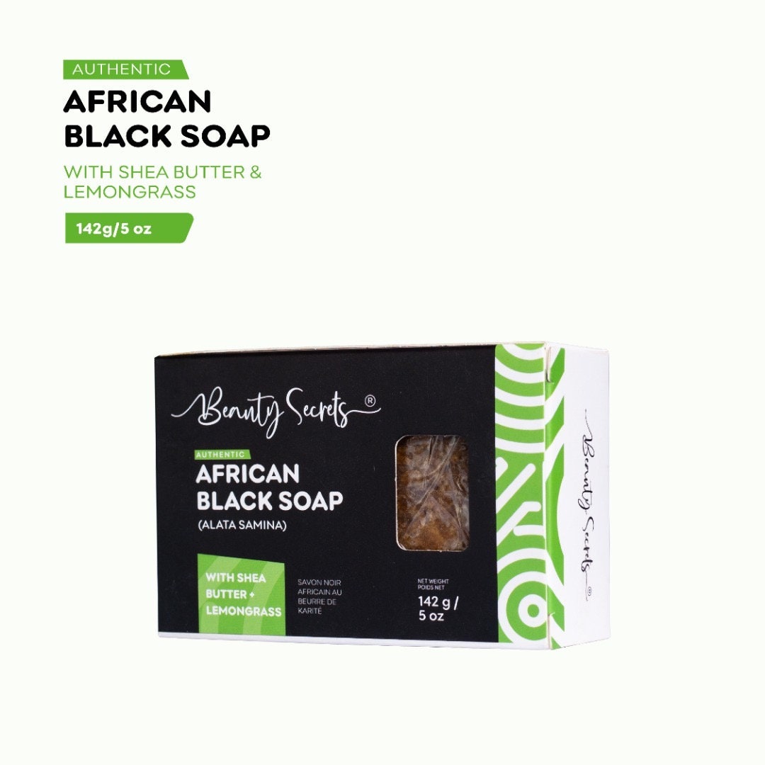 Beauty Secrets Travel Size African Black Soap Bar W/ Shea Butter and ...