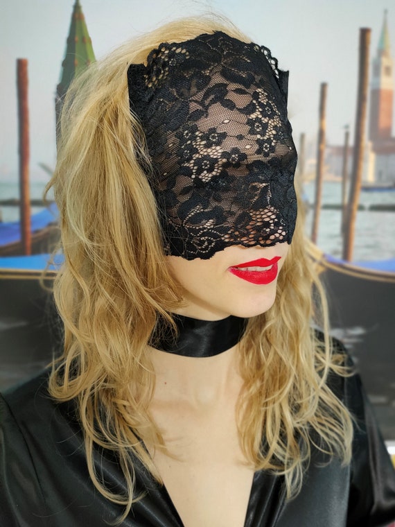 Bdsm Lace Mask Woman Mask Black Mask Fetish Mask Sexy Etsy