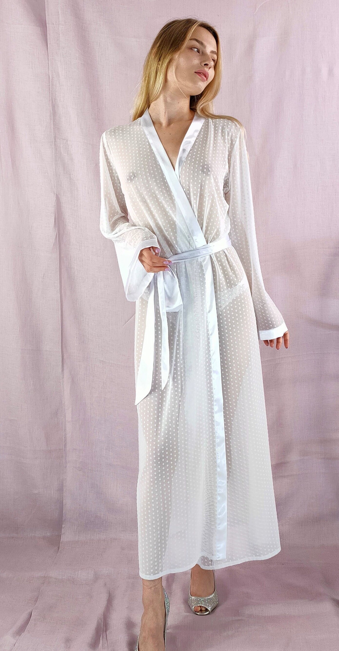 Boudoir Robe, Bride Robe, Lace Robe, Bridal Lingerie Robe, Robe for ...