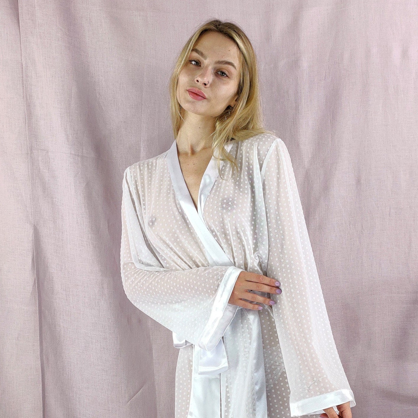 Boudoir Robe, Bride Robe, Lace Robe, Bridal Lingerie Robe, Robe for ...
