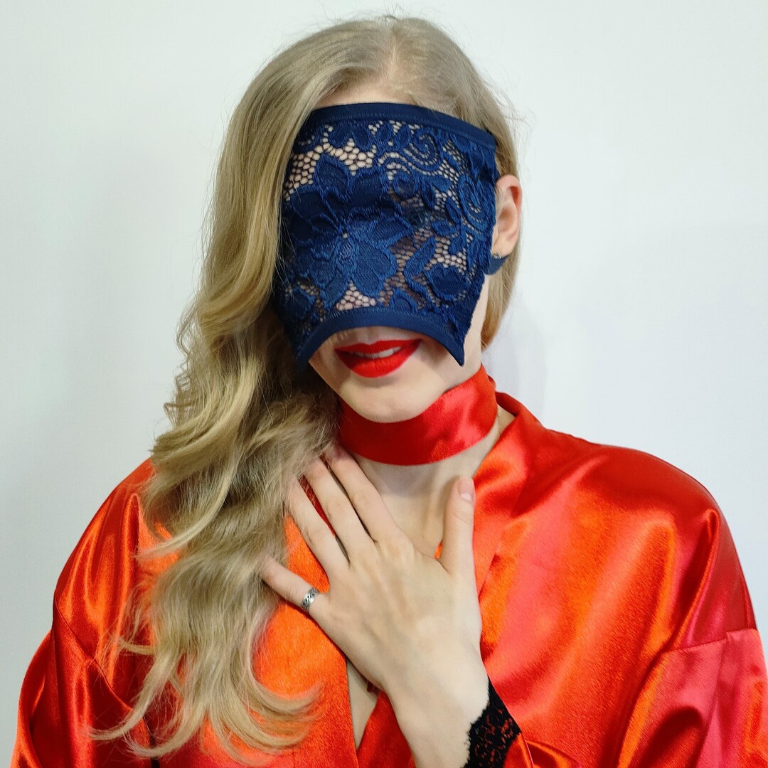 Sexy Mask, Erotic Mask, Nawy Blue Mask, BDSM Mask, Woman Mask, Fetish ...